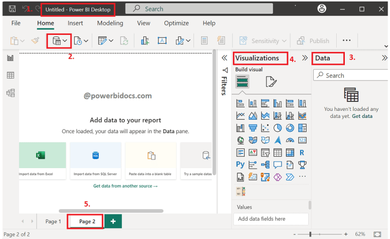 Create Power BI first Report with an example- Power BI Docs