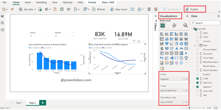 Create Power BI first Report with an example- Power BI Docs