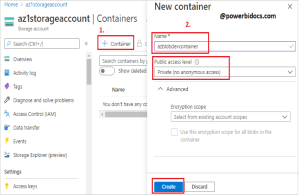 Create a container in Azure Storage - Power BI Docs