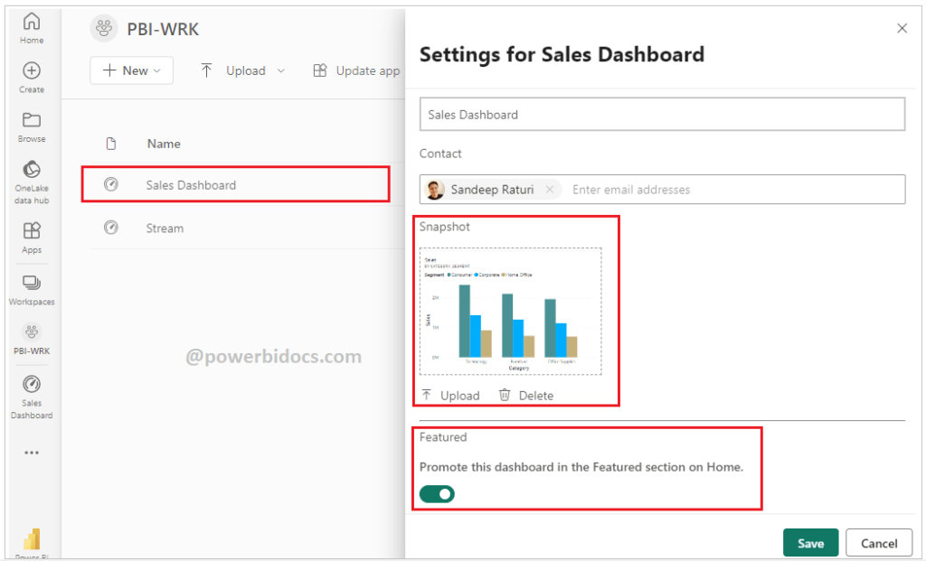 Featured Dashboards or Reports in the Power BI service - Power BI Docs