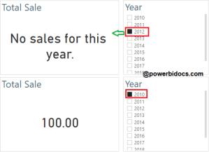 Displaying a Text message when no data exist in Power BI visual - Power BI Docs