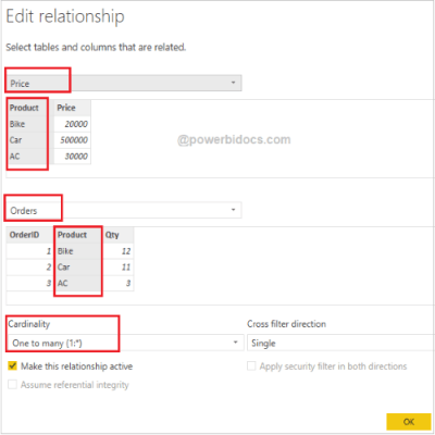 Cardinality of Relationship in Power BI - Power BI Docs